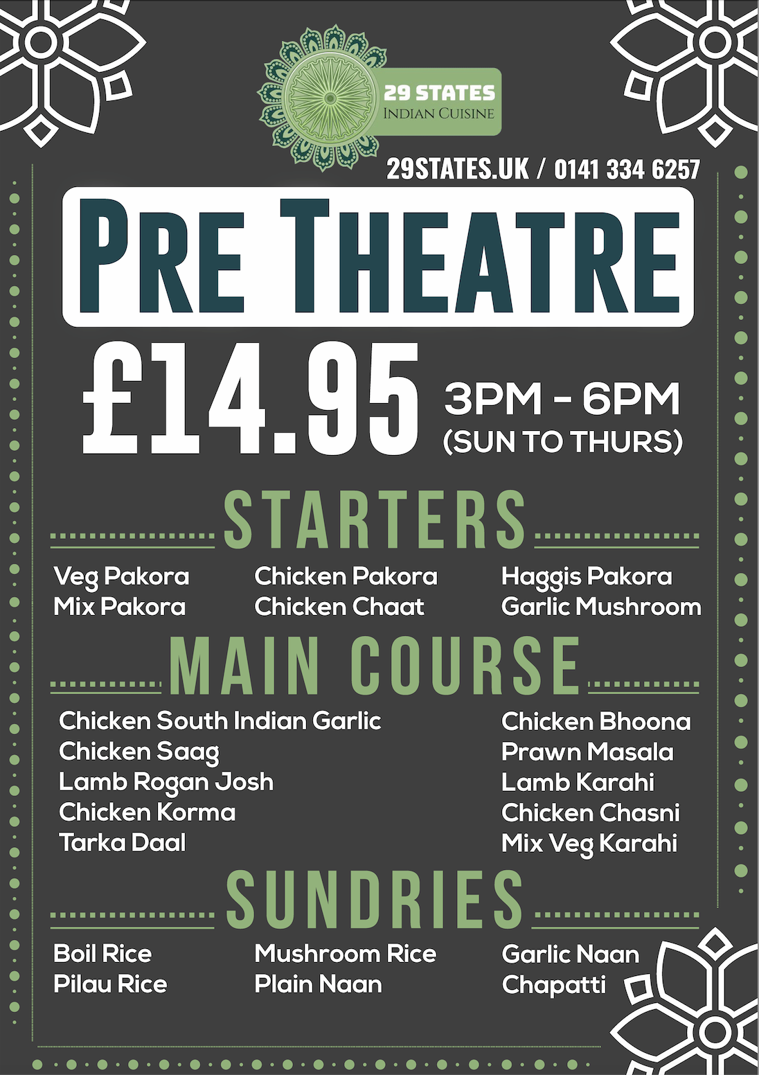 Lunch Menu – 29 States